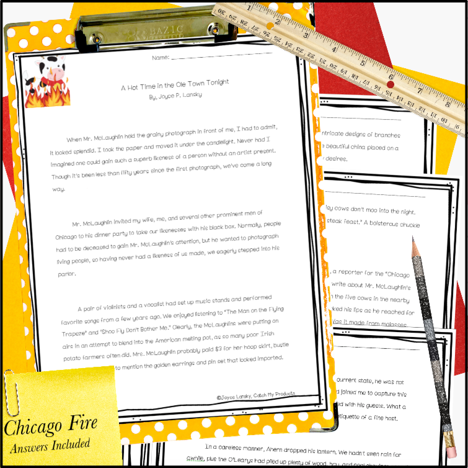 Chicago Fire Historical Fiction Story with Questions - Classful