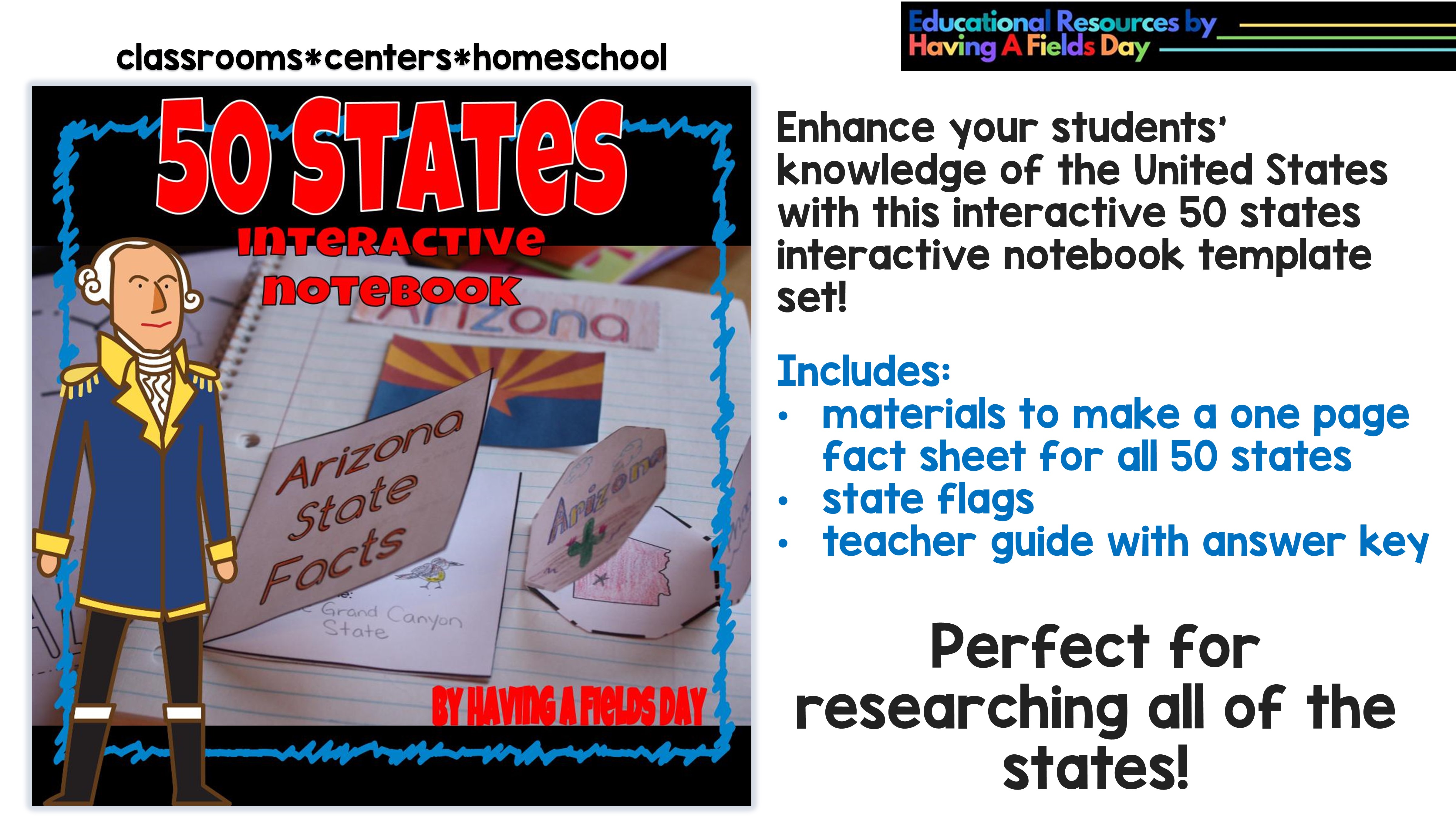 50 States Interactive Notebook - Classful