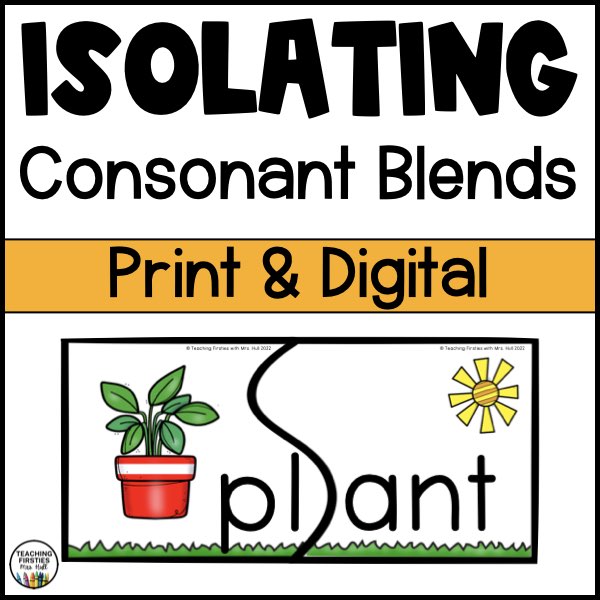 Phoneme Isolation Activities For Initial Consonant Blends - Digital and ...