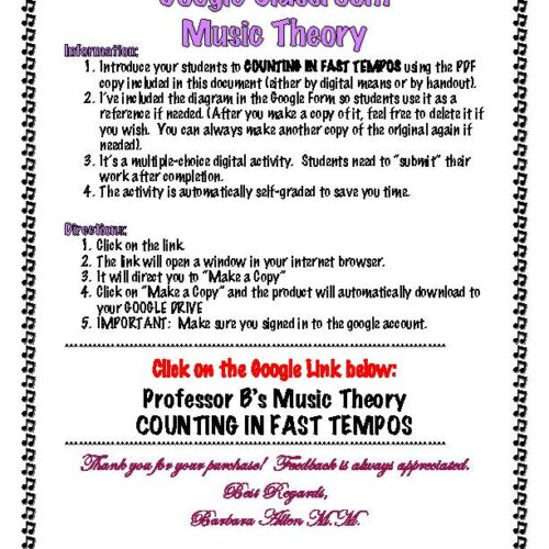 Google Classroom DIGITAL Music Theory Lesson 56- Counting in Fast ...