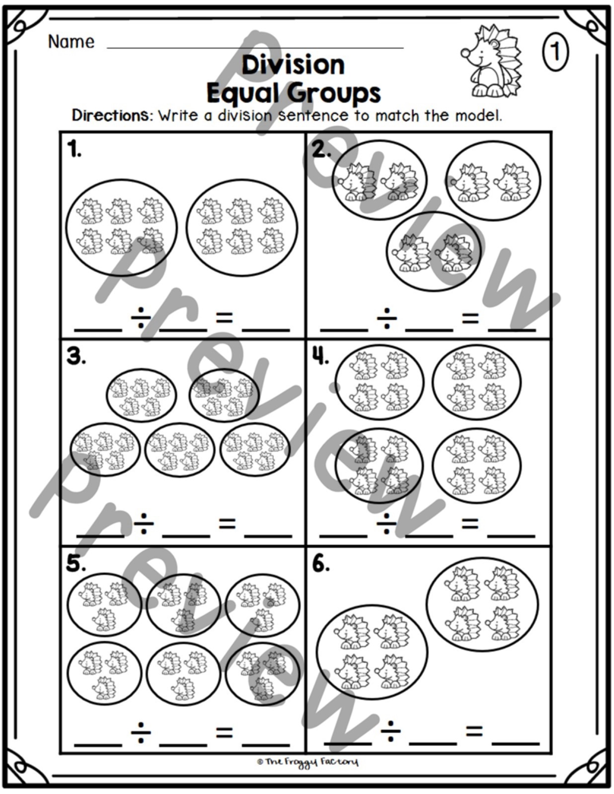 Division Equal Groups | Division Worksheets | Division Practice - Classful