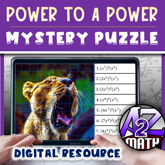 Laws of Exponents Power to a Power Activity Digital Pixel Art Mystery ...