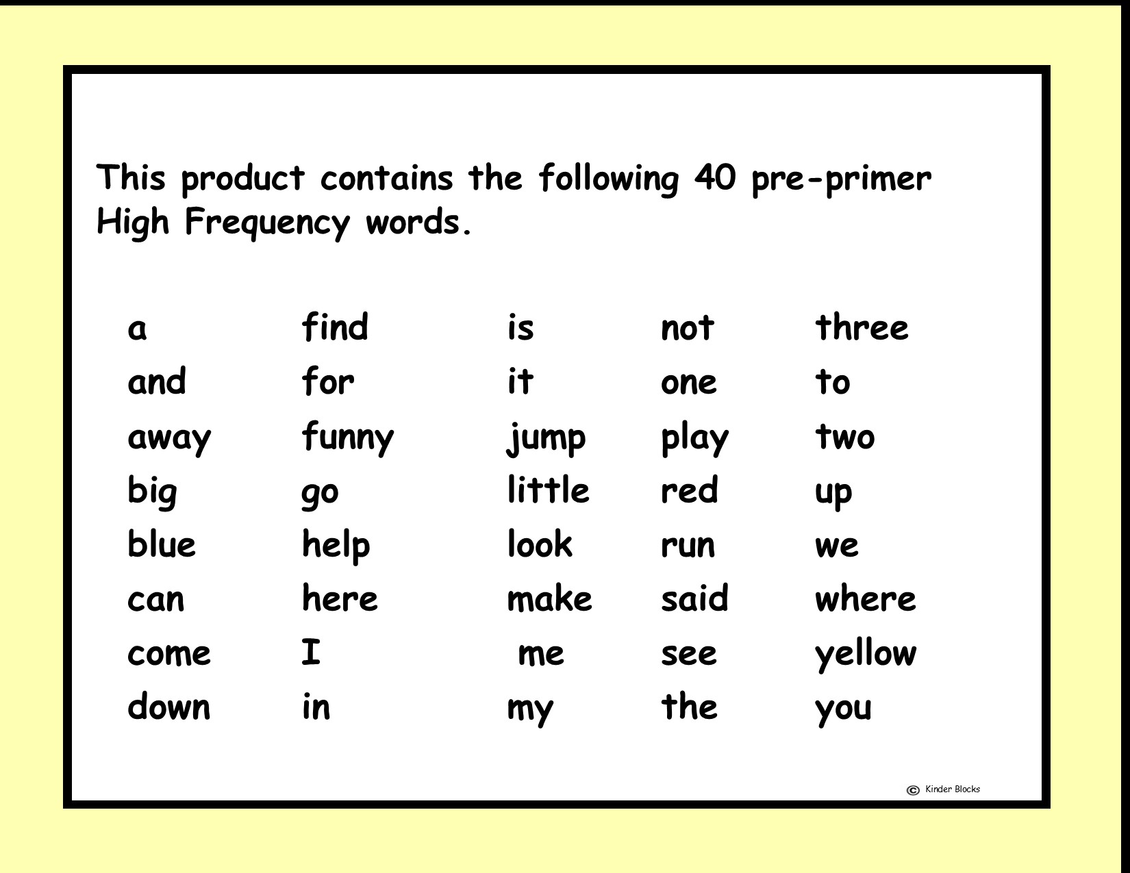 High Frequency Words In The Stars - Pre-Primer-Word Practice - Classful