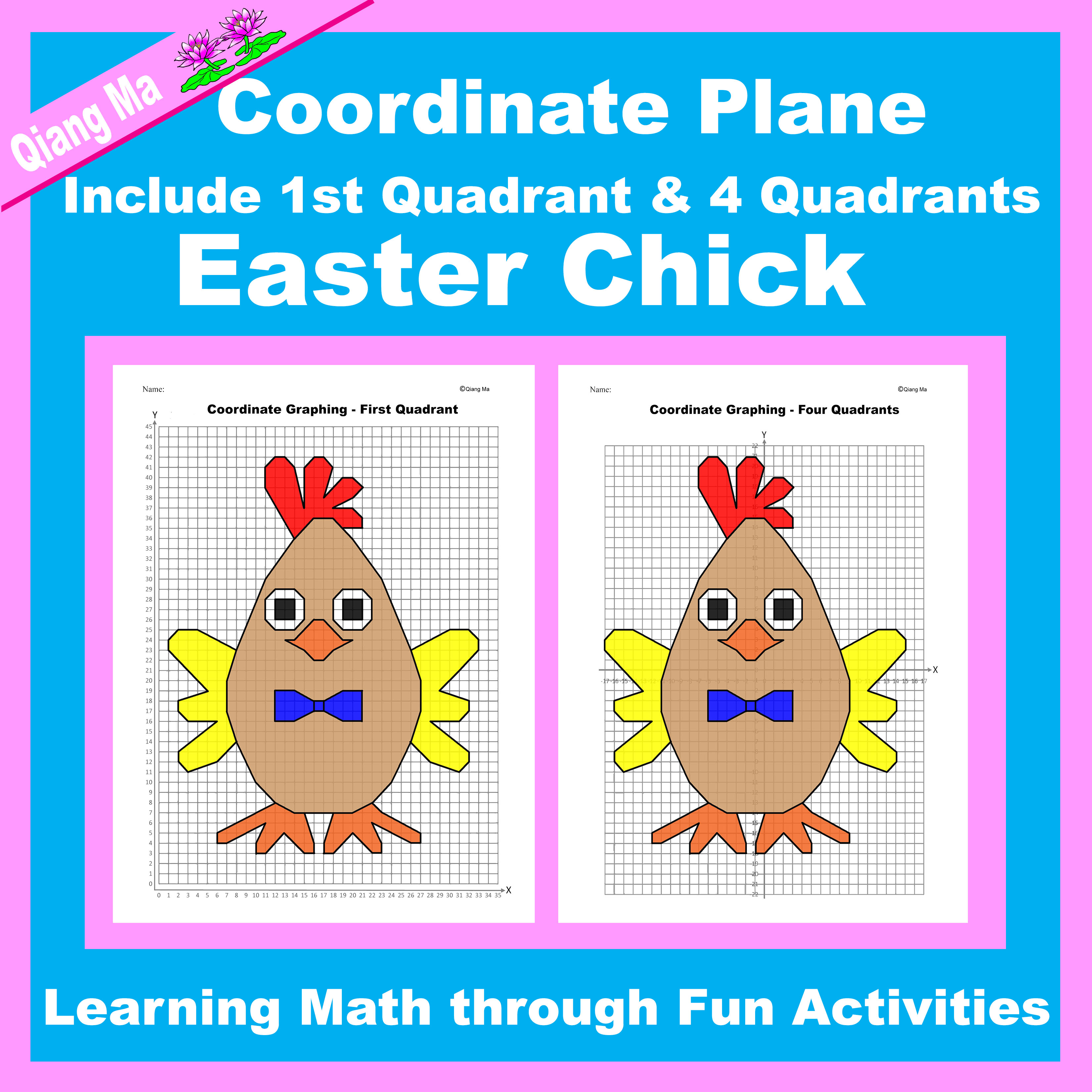 Easter Coordinate Plane Graphing Picture- Easter Chick - Classful