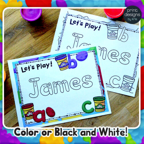 Editable Playdoh Name Mats Play Dough - Classful