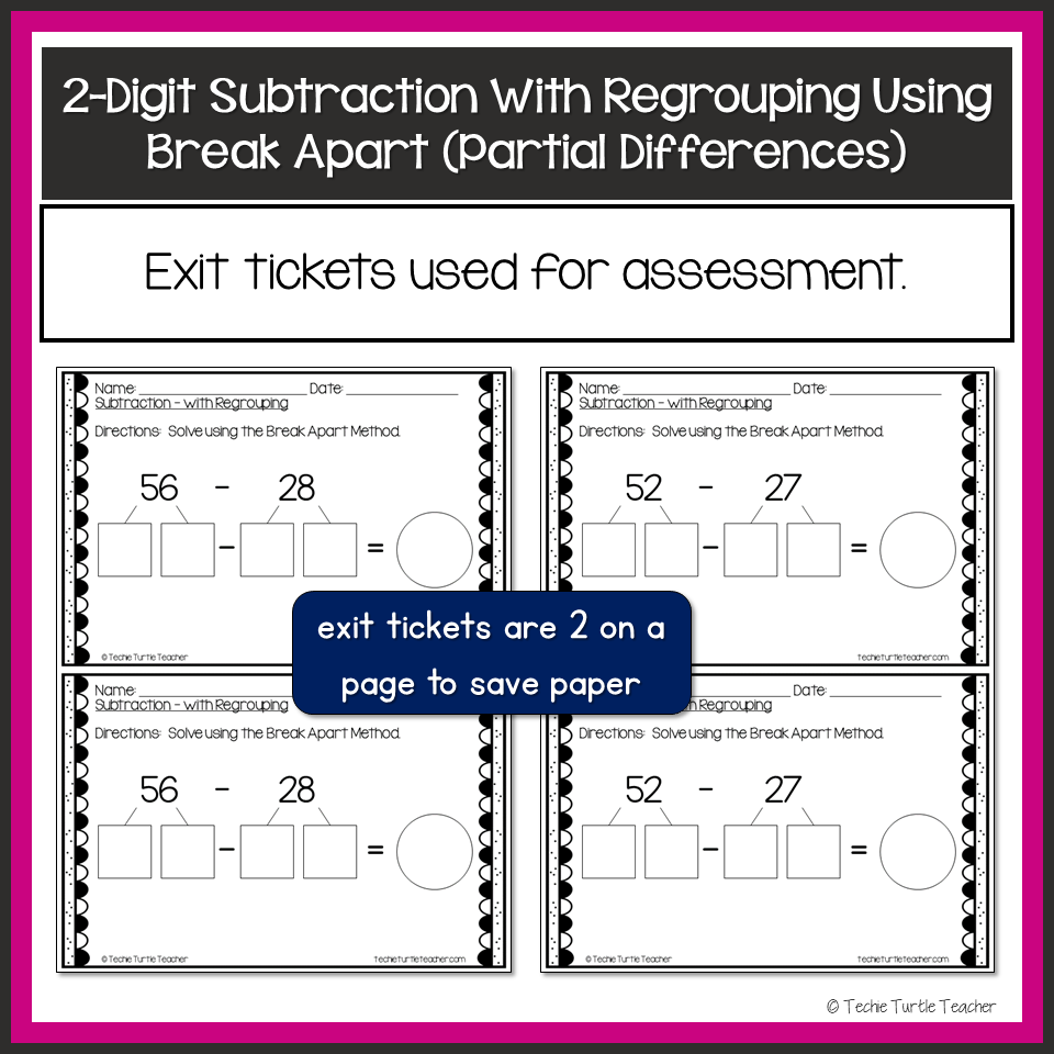 2-Digit Subtraction with Regrouping Using Break Apart Partial ...