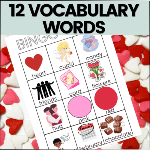 Valentine Vocabulary Bingo Game for Preschool & Early Elementary - Classful