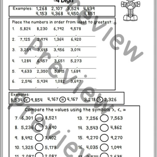 Place Value Worksheets 4 Digit Place Value - Classful