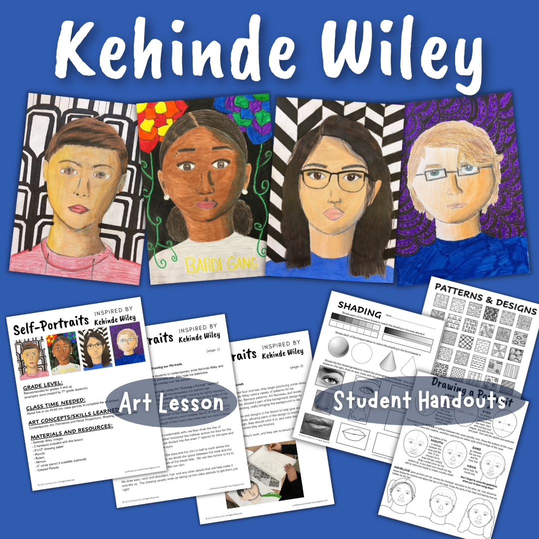 Kehinde Wiley Self-Portrait Art Lesson - Artist Inspired Art Project ...