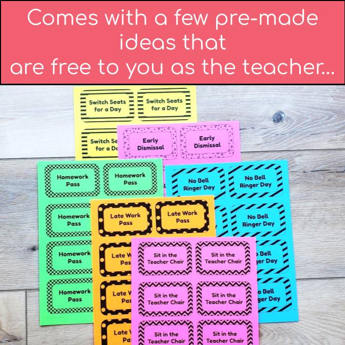 Editable Black and White Class Coupons - Classful