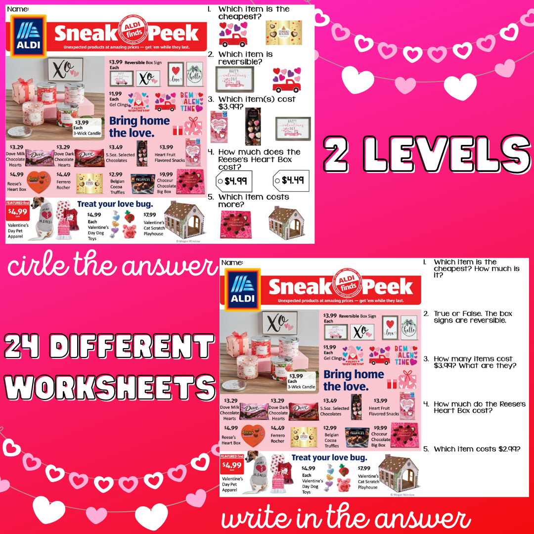 Advertisement/ Flyer Comprehension - Valentine's Day Edition ...