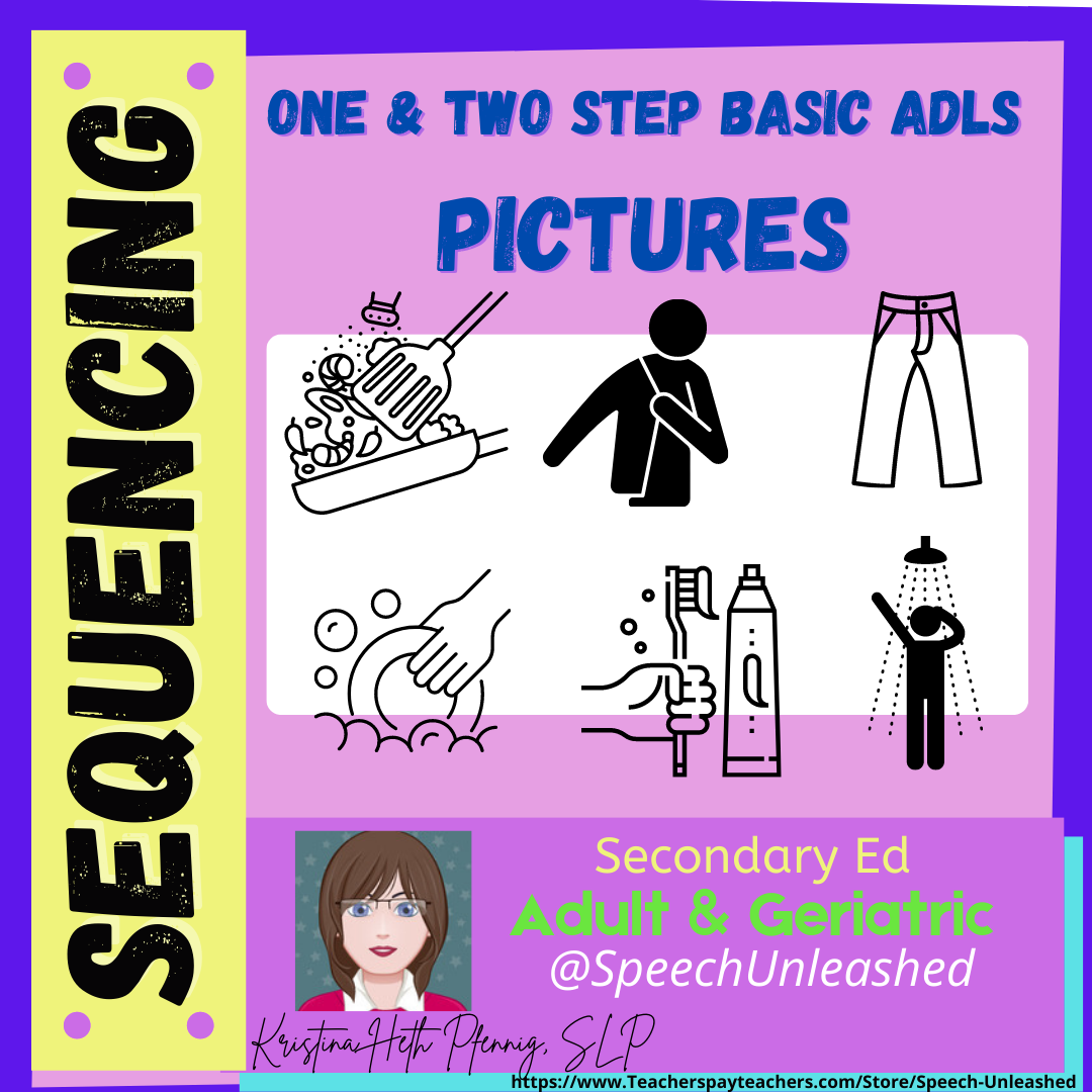 Sequencing Two & Three Step Basic ADLs Pictures -Teens to Seniors ...