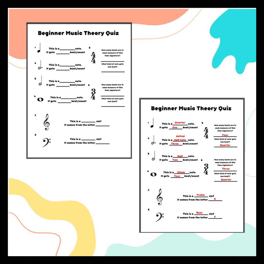 Beginner Music Theory Quiz 1 - Classful