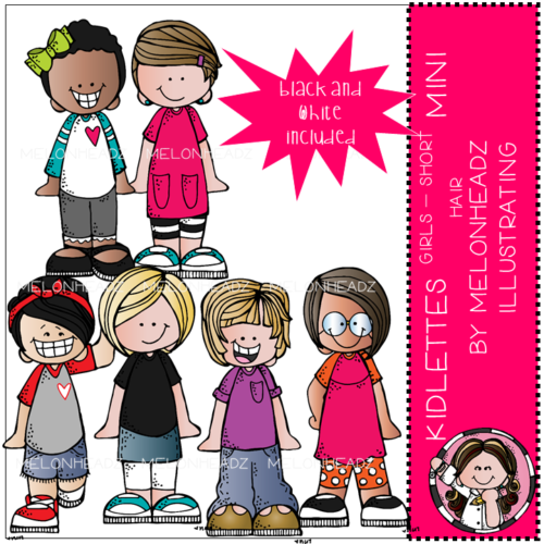 Kidlettes clipart - short haired girls - Mini - by Melonheadz ...