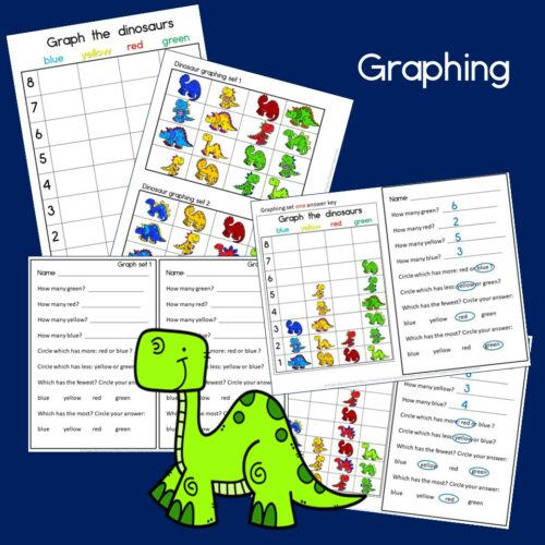 Dinosaur Math Graphing Sorting and Venn Diagram Centers - Classful