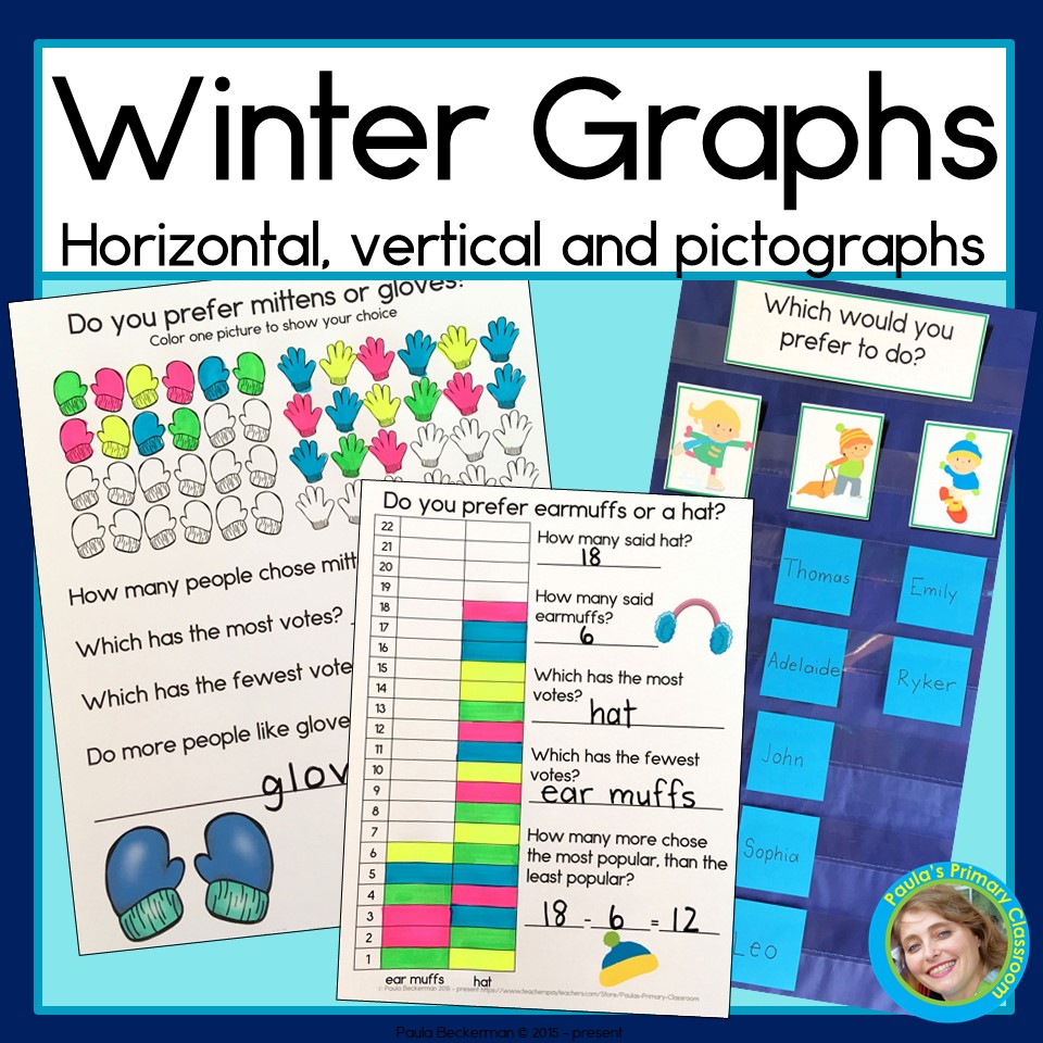 Winter Graphing with Pictographs Horizontal and Vertical Graphs - Classful