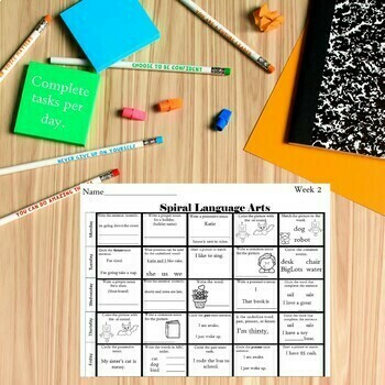1st Grade Morning Work | ELA Spiral Review Bundle - Classful