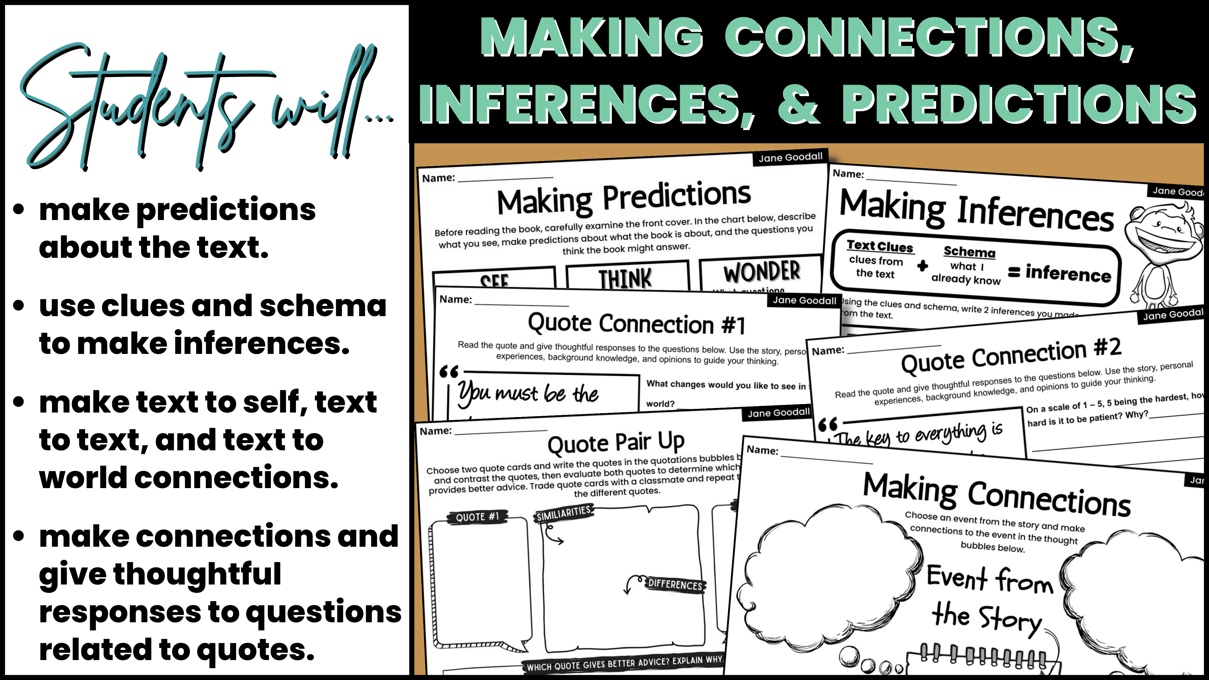 The Watcher- Jane Goodall's Life With the Chimps Biography Activities ...