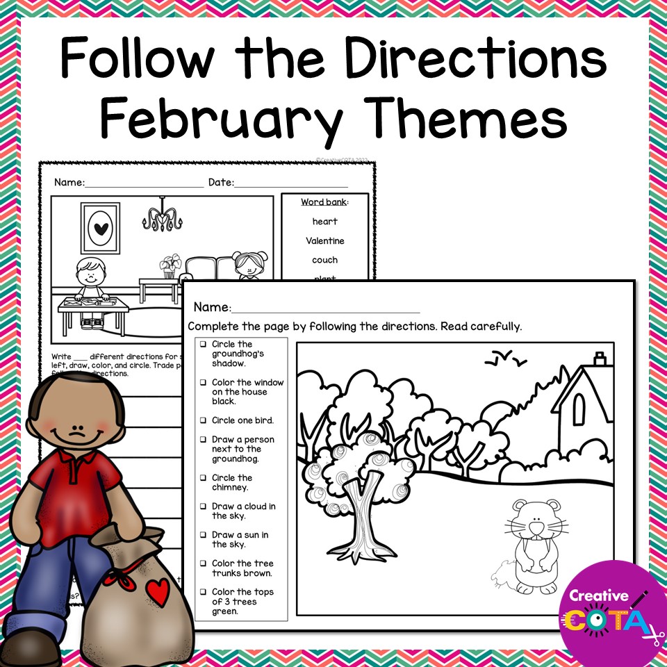 Following Directions Coloring Activity for Listening Comprehension ...