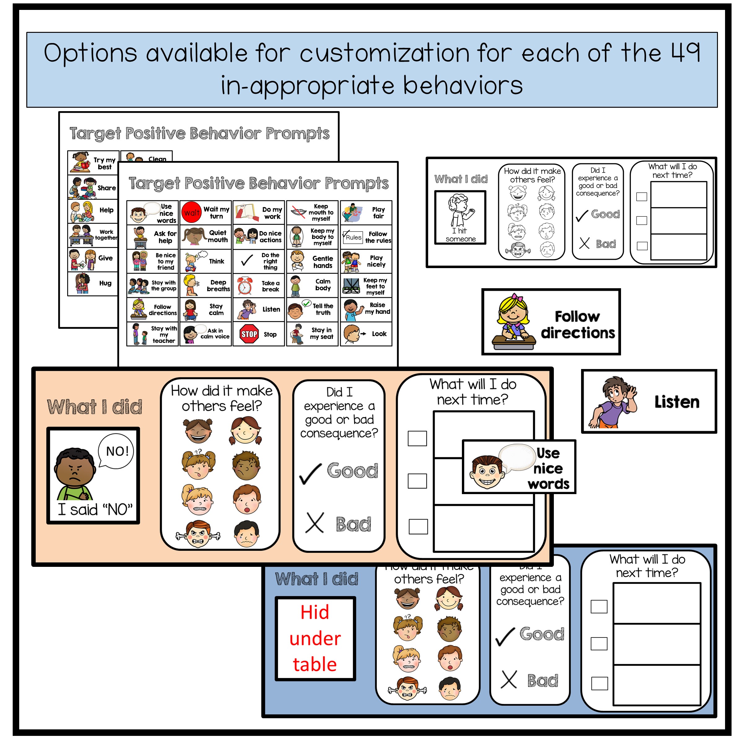 Behavior reflection check in self regulation social skills activities ...