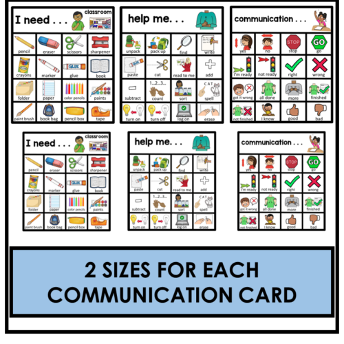 Autism and Speech Portable Visual Communication Cards AAC pictures ...