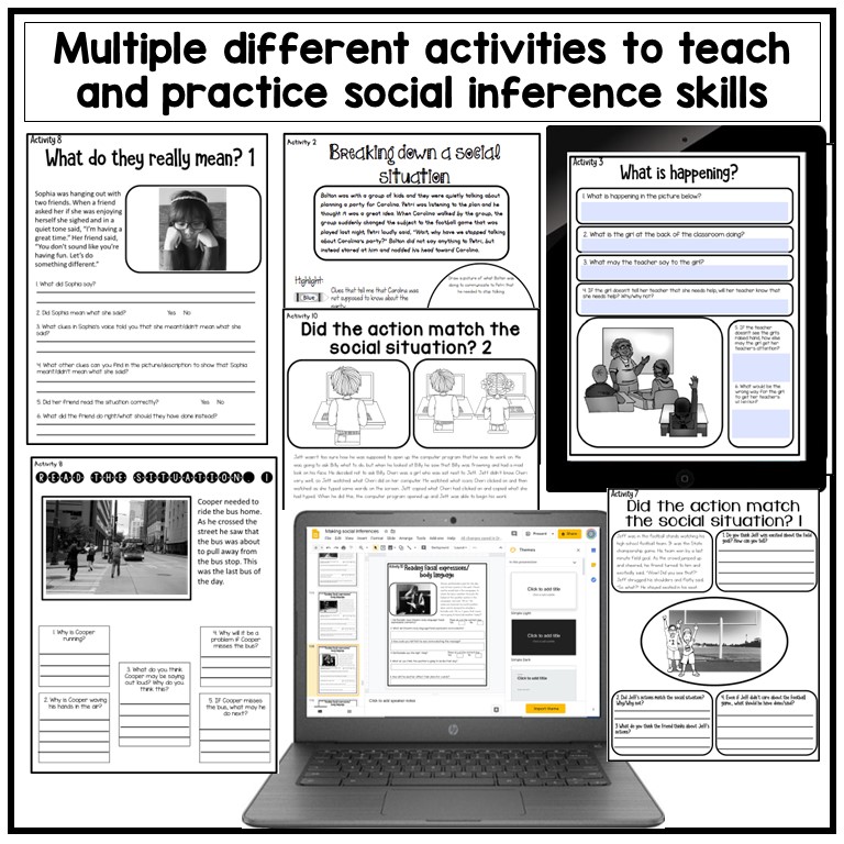 Making social inferences printable worksheets activities social skills ...