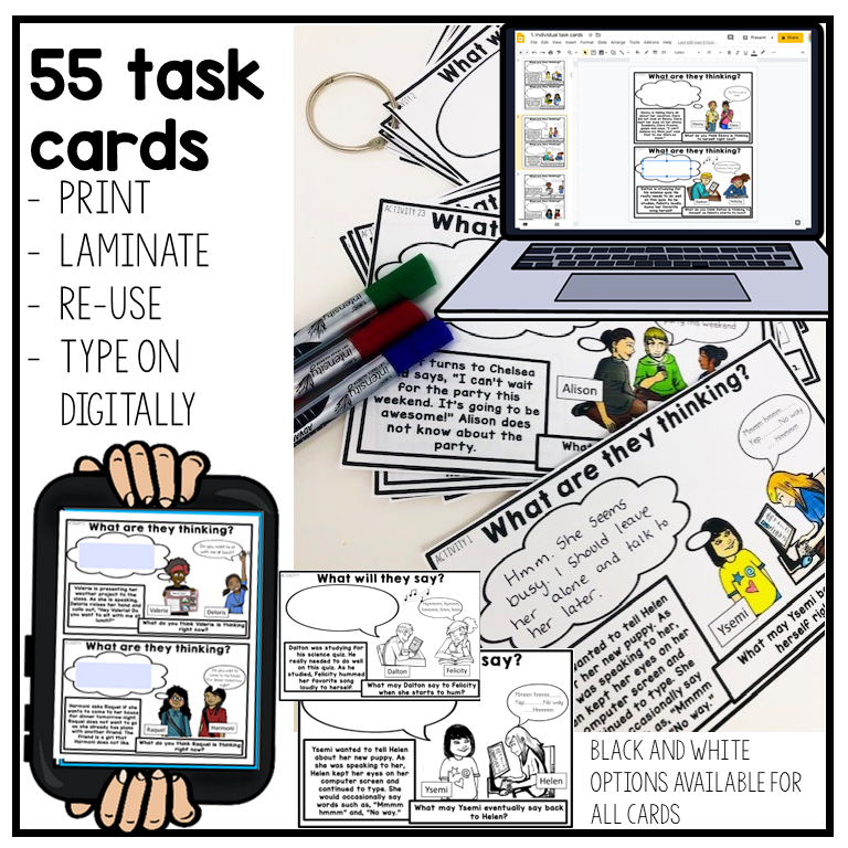 Perspective taking activities task cards social skills TEENS activities ...