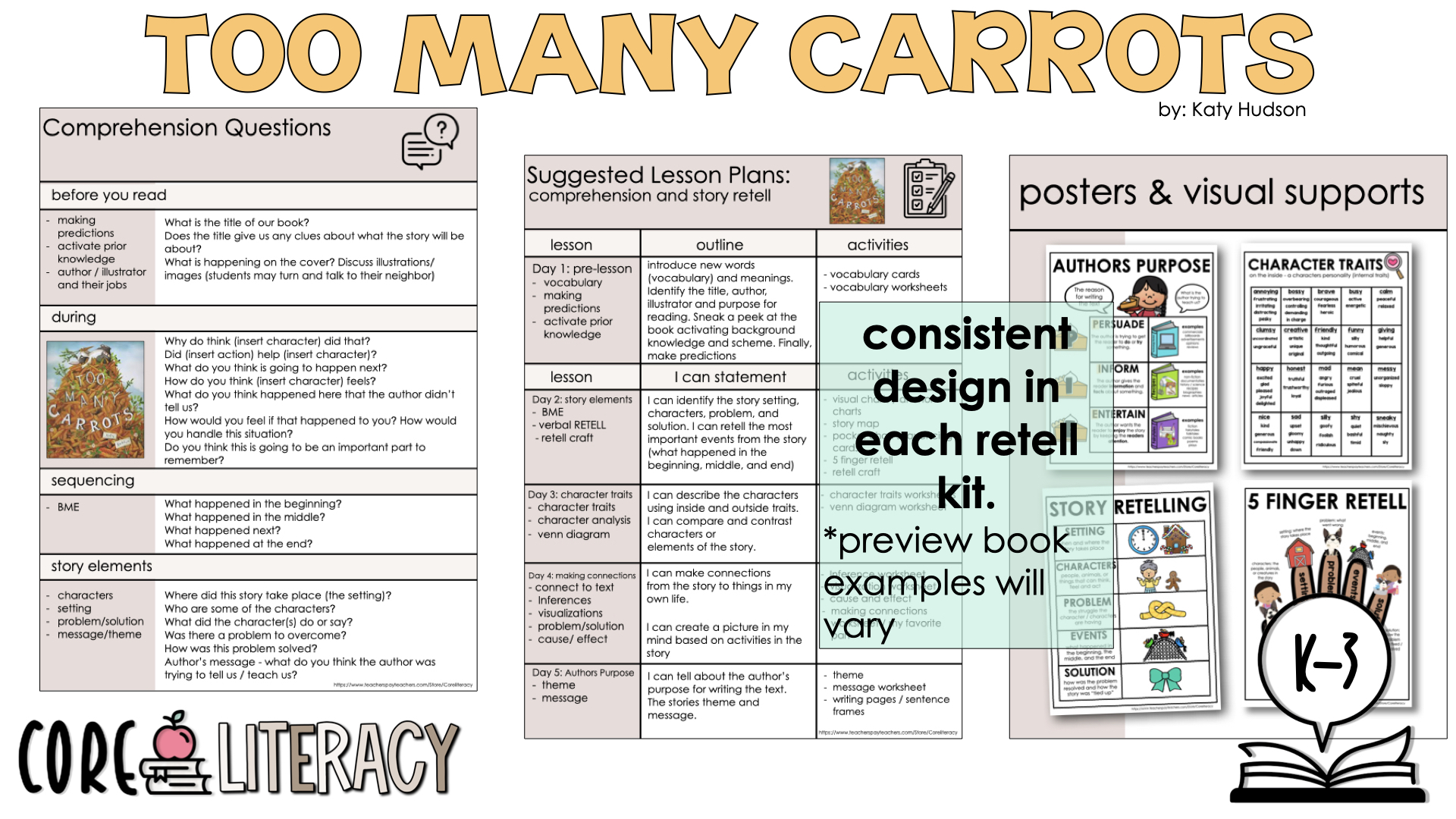 Too Many Carrots Read Aloud Activities | Sequencing Craft | Spring ...