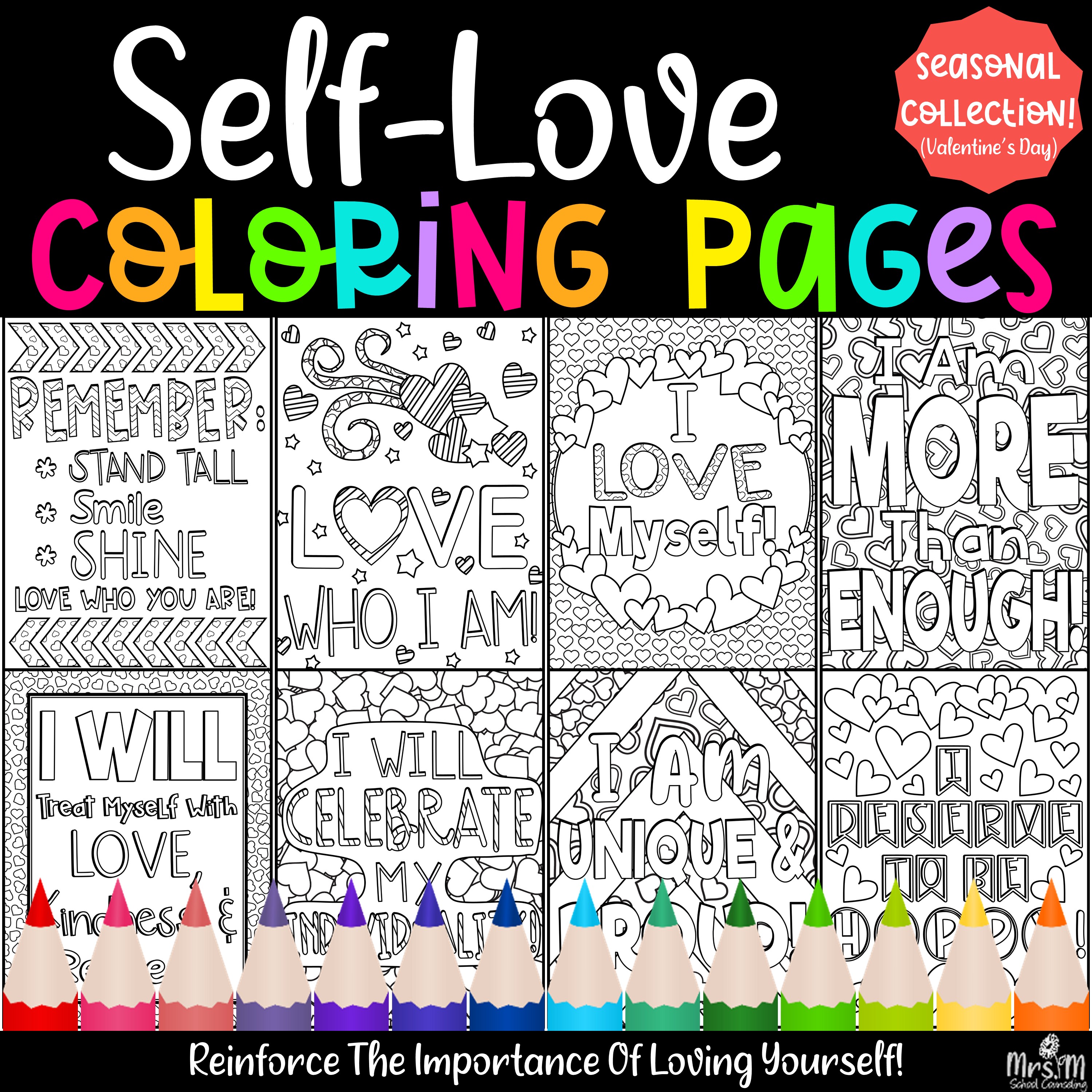 Free Positive Affirmation Coloring Pages: A Creative Path to Self-Love ...
