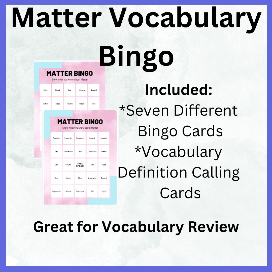 Properties of Matter Bingo