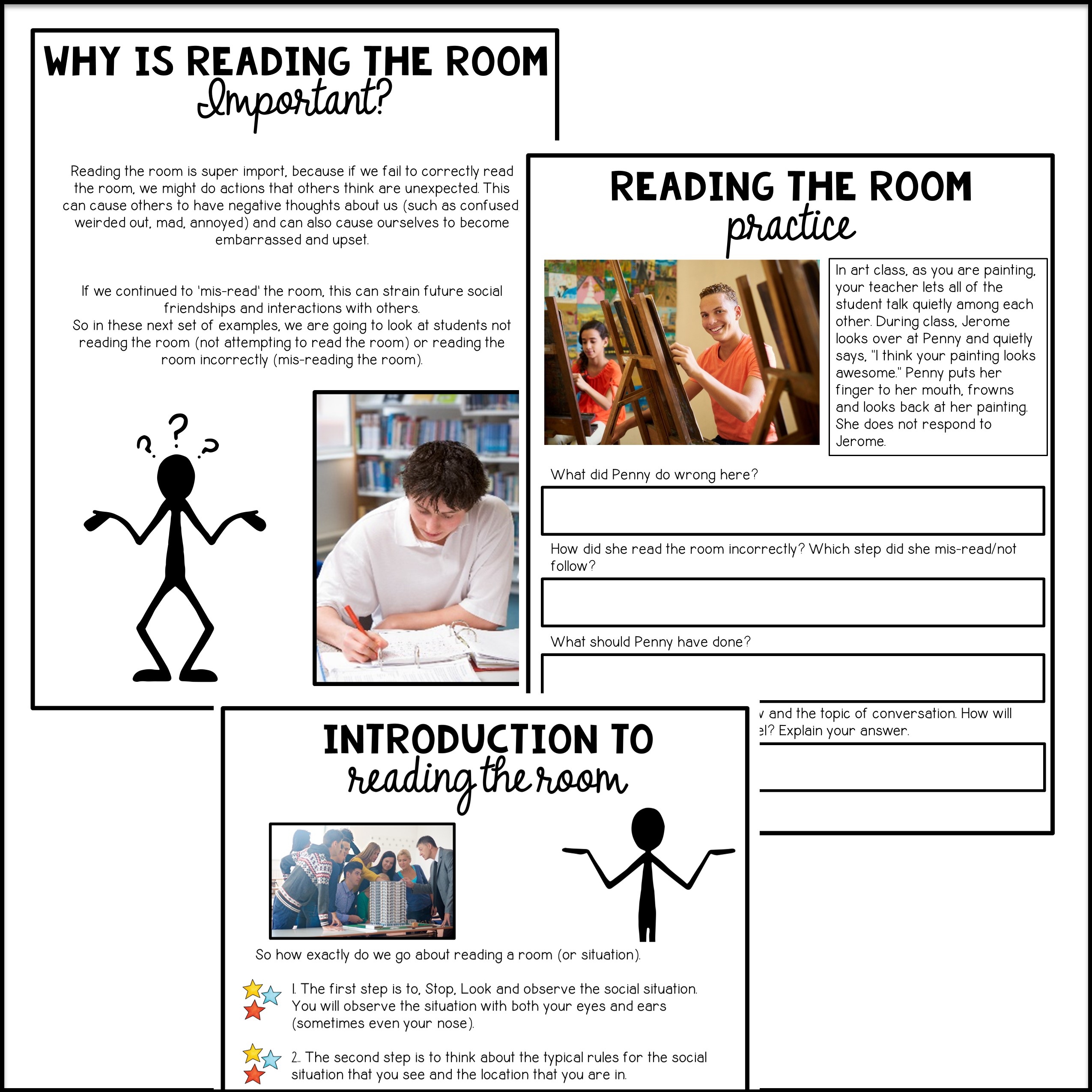 Read the room social skills activities for social and situational ...