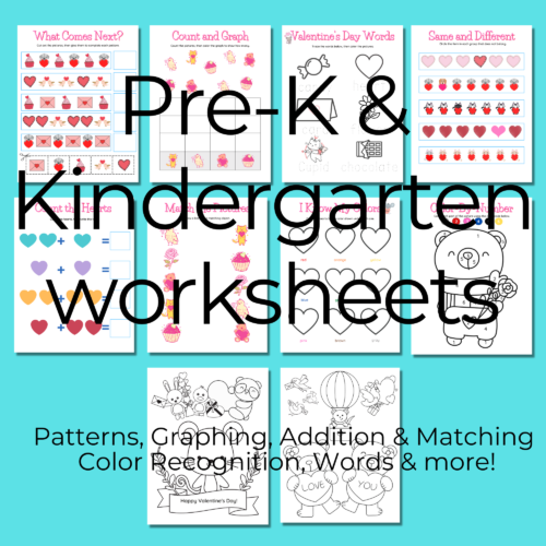 Preschool Valentine's Day Activity Pack, Preschool, PreK Worksheets ...
