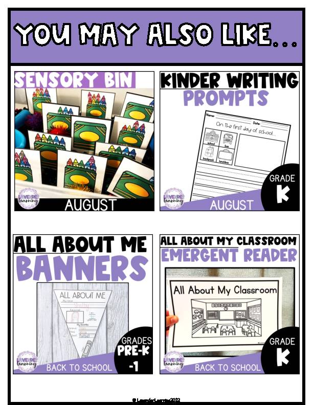 August Writing Center for Pre-K & Kindergarten - Back to School Writing ...