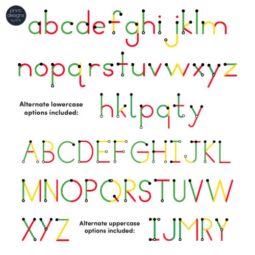 Color Tracing Font - Letter Formation - Green Means Go Font & Clipart ...