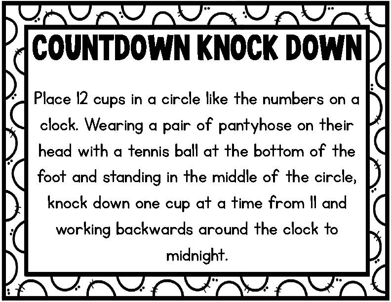 New Year's Eve/Day Minute To Win It Challenges - TASK CARDS AND DISPLAY ...