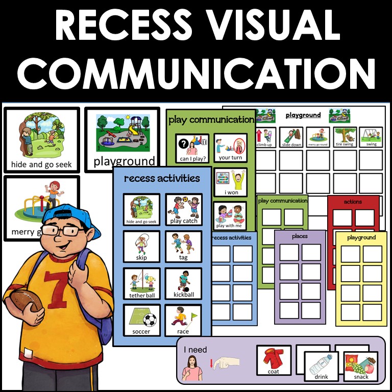 Recess Portable Communication Cards visual symbol Autism picture ...