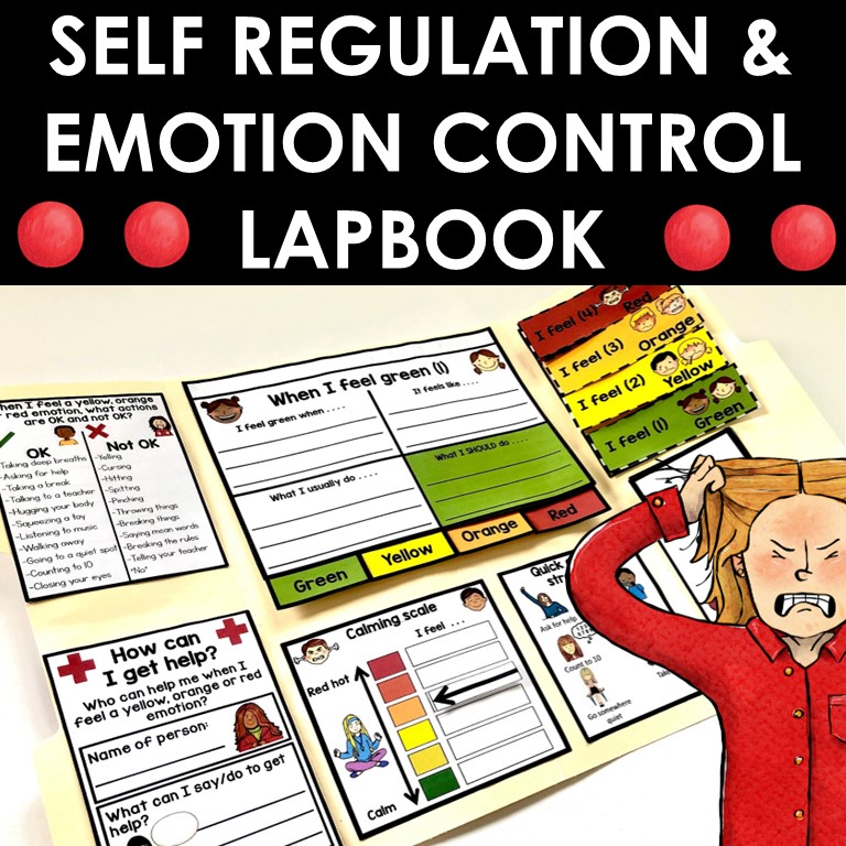 Self regulation and emotion behavior control lapbook for calming SEL ...