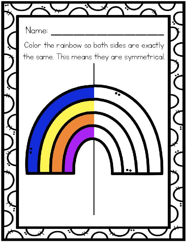 School Symmetry Activity - End of the Year, Math Art, Station Rotation ...