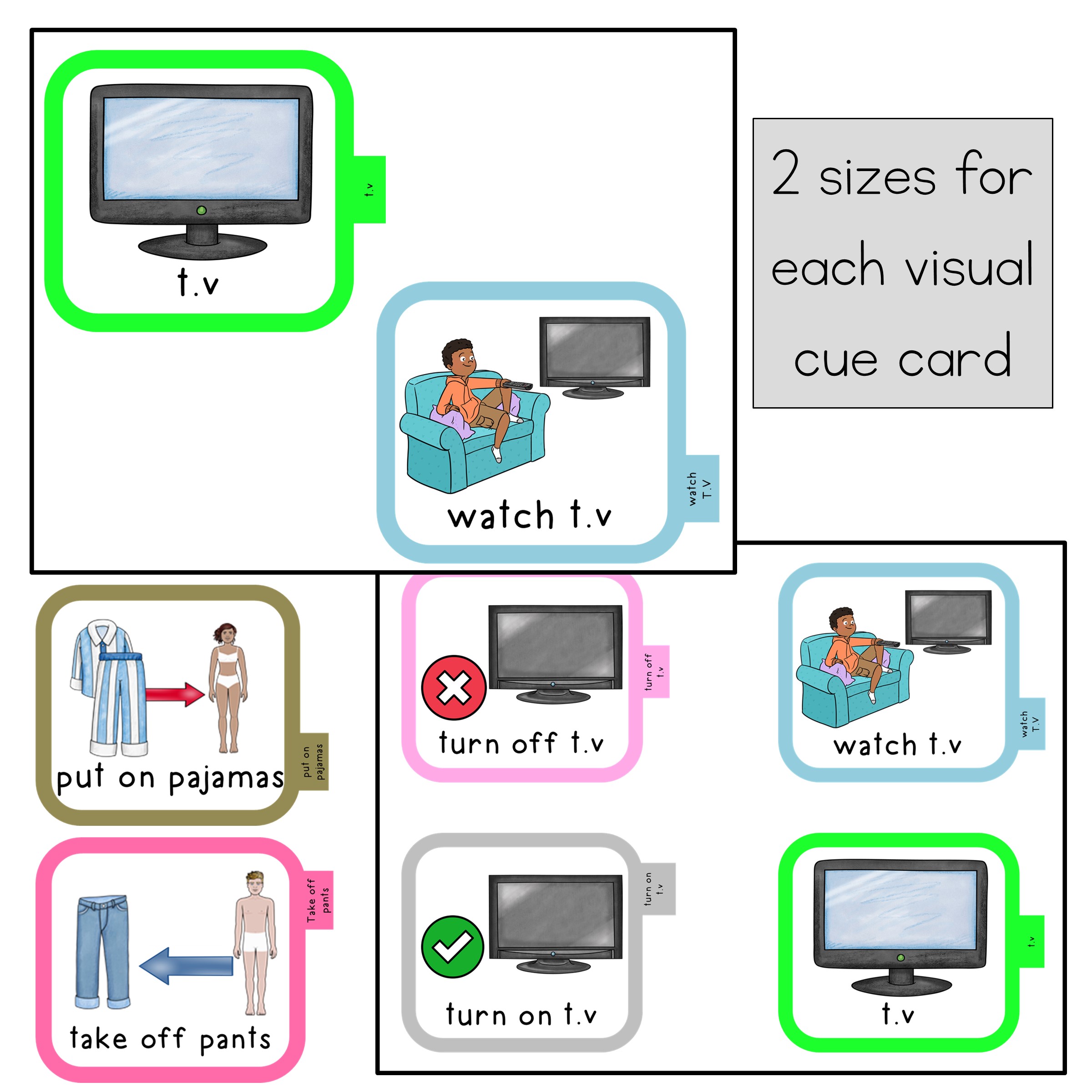 Portable home visual communication cards and picture symbols visual cue ...