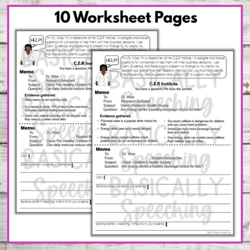 Claim Evidence Reasoning CER Paragraph Practice Activity - Classful