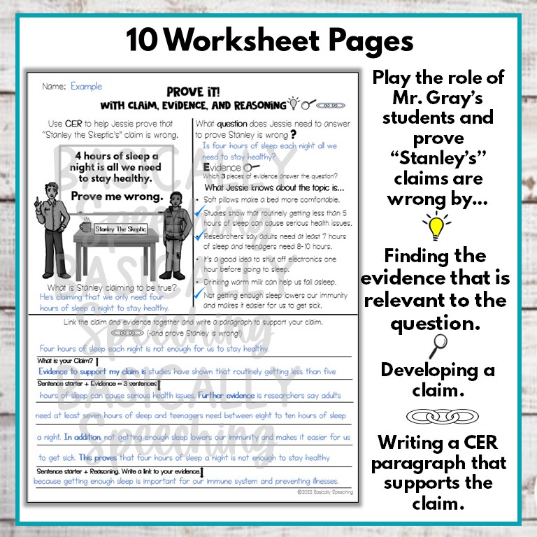 Claim Evidence Reasoning CER Paragraph Practice Activity - Classful