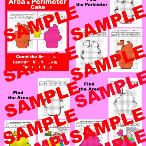 Valentine Color by Code- Area and Perimeter- Count Squares 4 in 1 ...