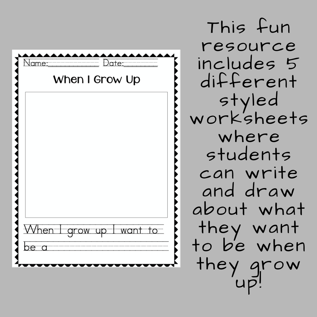 When I Grow Up Writing Prompts K-2 - Classful