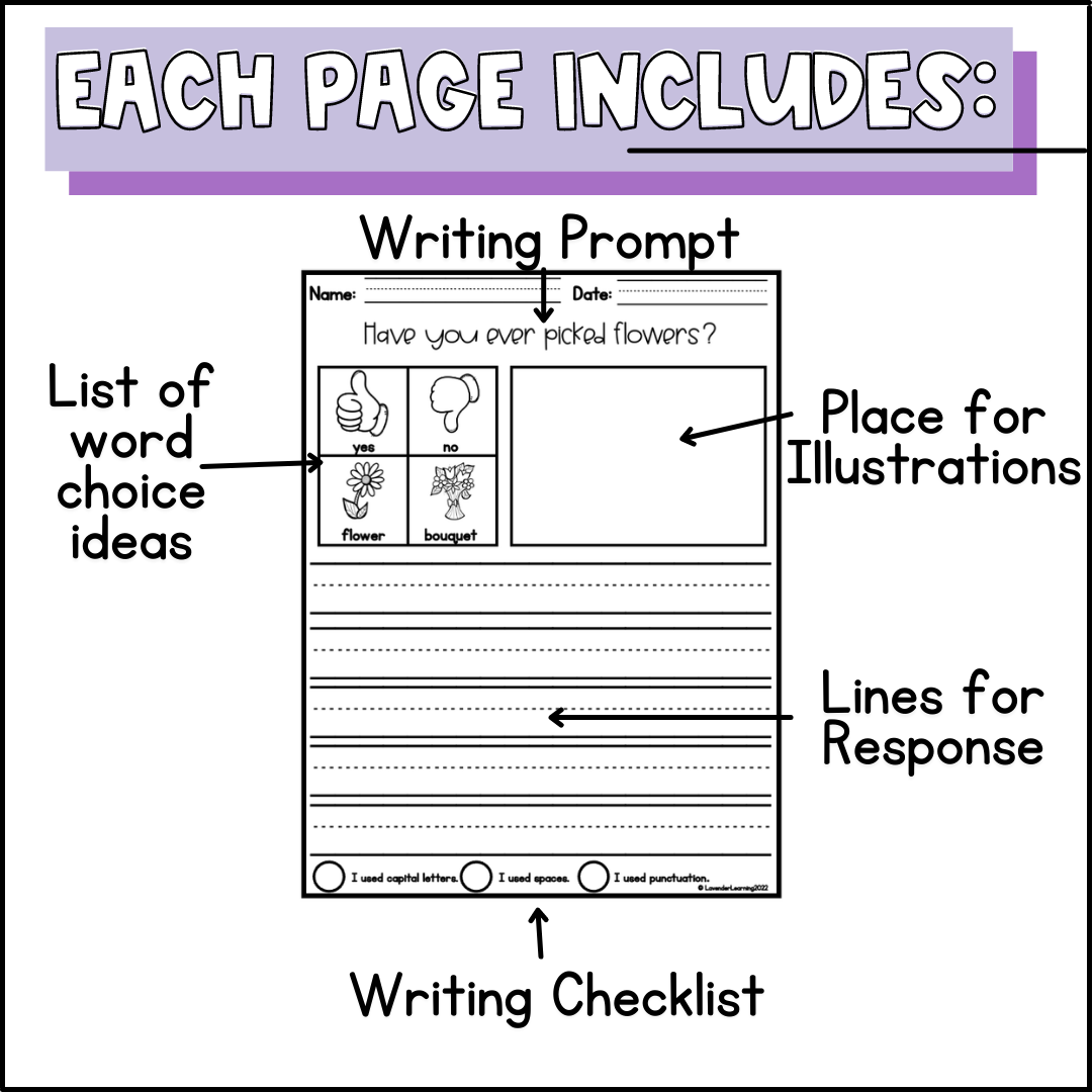 April Writing Prompts for Kindergarten and 1st Grade - Spring Writing ...