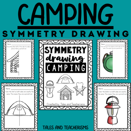 Camping Symmetry Activity - End of the Year, Math Art, Station Rotation ...