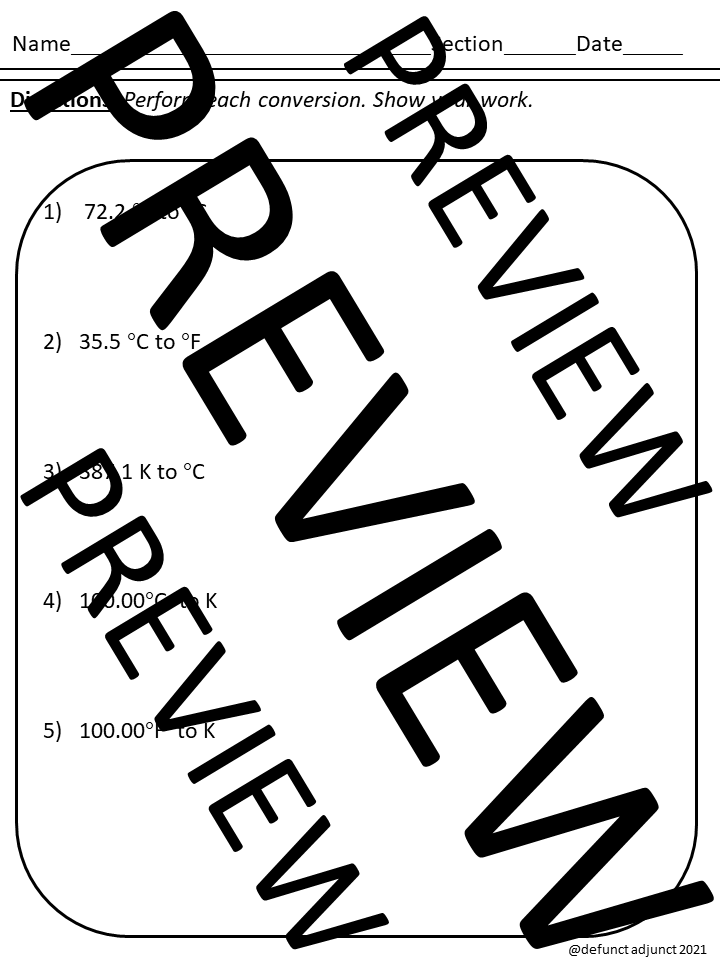 Temperature Conversions 10 Problems With Answers - Classful