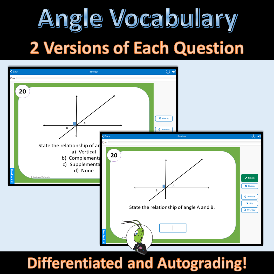 Geometry Angle Relationships Vocabulary BOOM Task Cards - Classful