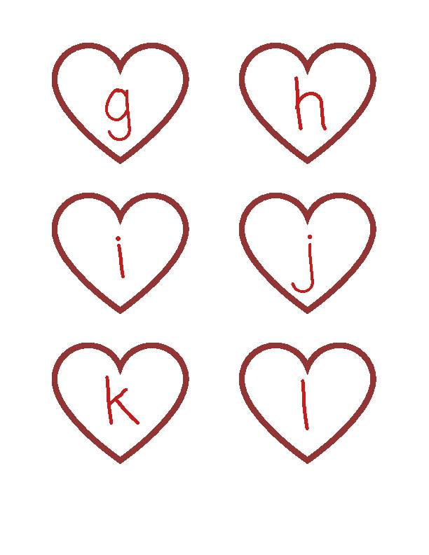 Valentine's Day Uppercase and Lower Case Letters in Hearts - Classful