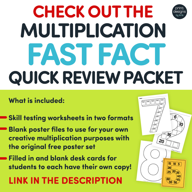 Multiplication Facts Quick Review - Pair with FREE Multiplication ...