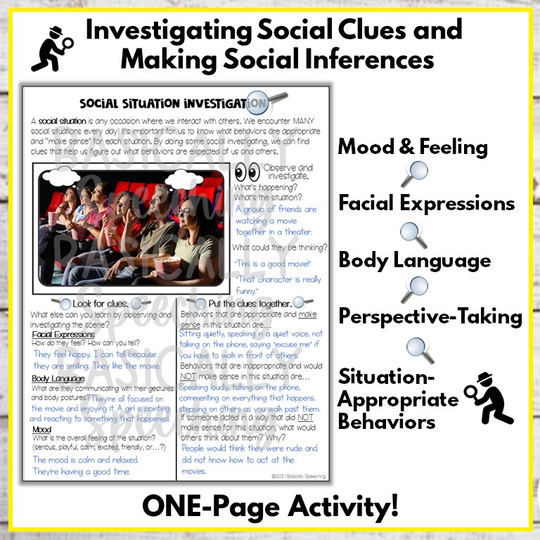Social Skills Activity Making Social Inferences - Classful